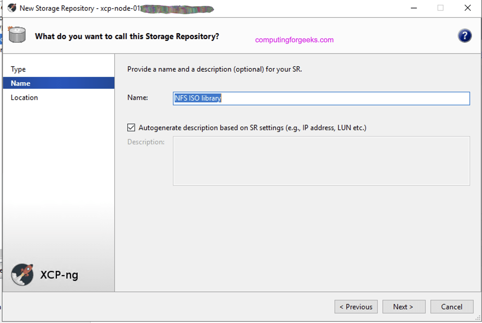 Add and Use ISO Library Storage Repository in Xen XCP-ng | ComputingForGeeks