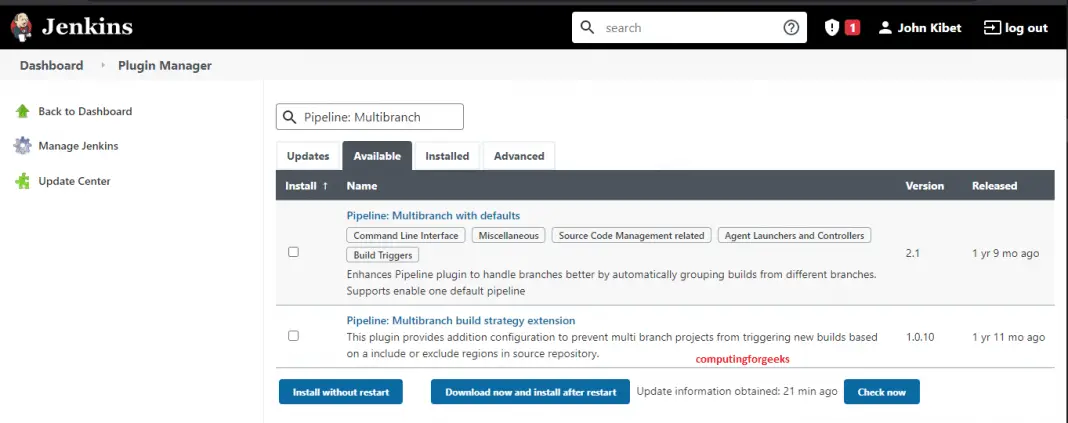 How To Use Multi-Branch Pipeline in Jenkins | ComputingForGeeks
