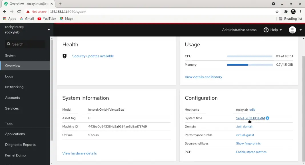 Manage Rocky Linux 8 Server using Cockpit Web Console | ComputingForGeeks