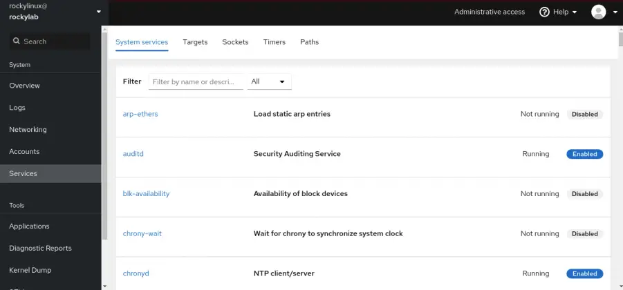 Manage Rocky Linux 8 Server Using Cockpit Web Console Computingforgeeks
