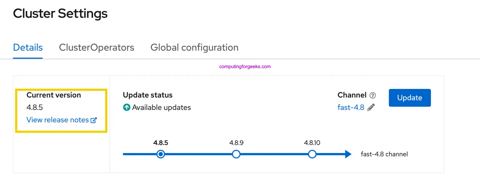 How To Upgrade OpenShift / OKD Cluster Minor Version | ComputingForGeeks