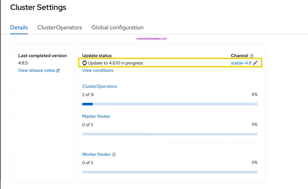 How To Upgrade OpenShift / OKD Cluster Minor Version | ComputingForGeeks