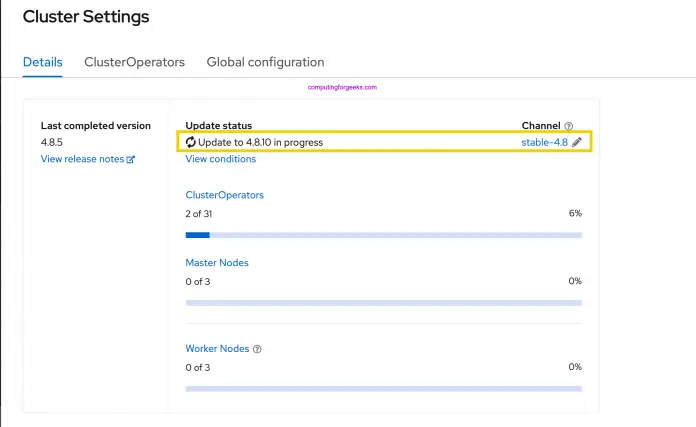 How To Upgrade Openshift Okd Cluster Minor Version Computingforgeeks