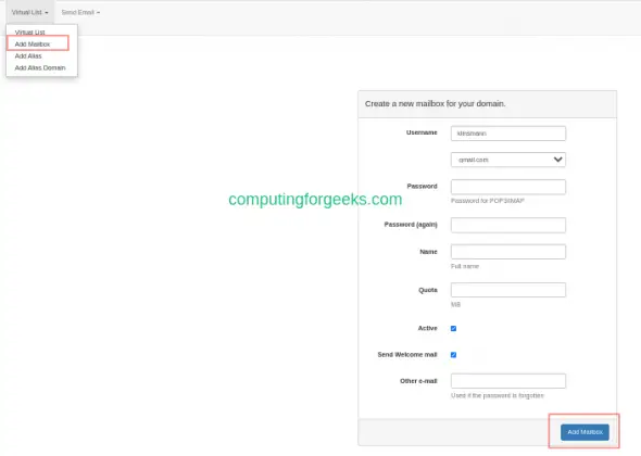 Configure Mail Server with PostfixAdmin on CentOS 7|8 | ComputingForGeeks