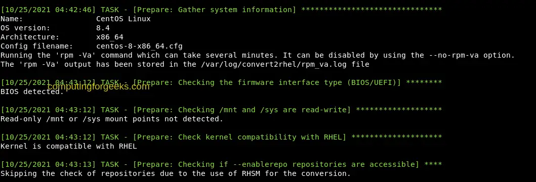 How To Convert Centos 8 To Rhel 8 Server Computingforgeeks 7586