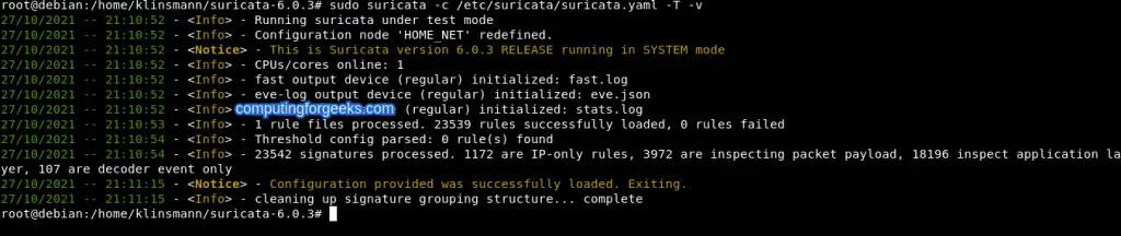 How To Install Suricata on Debian 11/Debian 10 | ComputingForGeeks