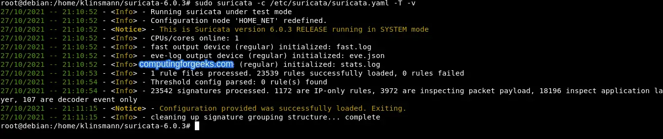 How To Install Suricata on Debian 11/Debian 10 | ComputingForGeeks