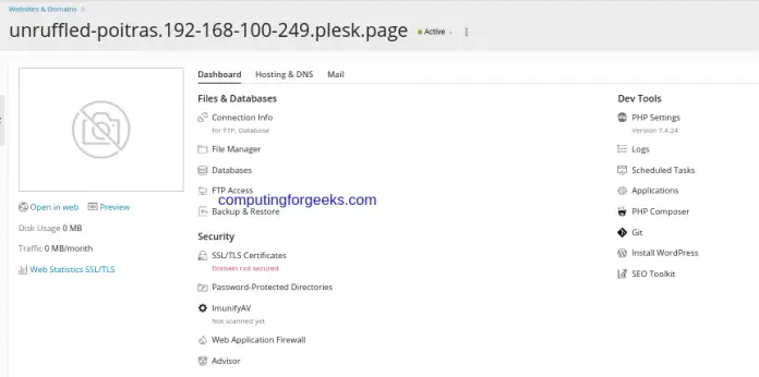 Install Plesk Control Panel on CentOS 8 | AlmaLinux 8 | ComputingForGeeks