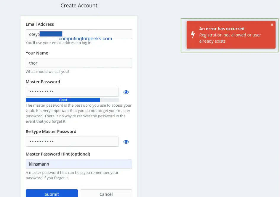 Run Bitwarden Password Manager in Docker Container | ComputingForGeeks