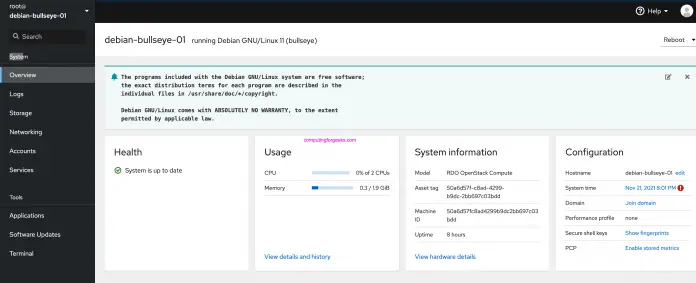 How To Install Cockpit on Debian 12/11/10/9 | ComputingForGeeks