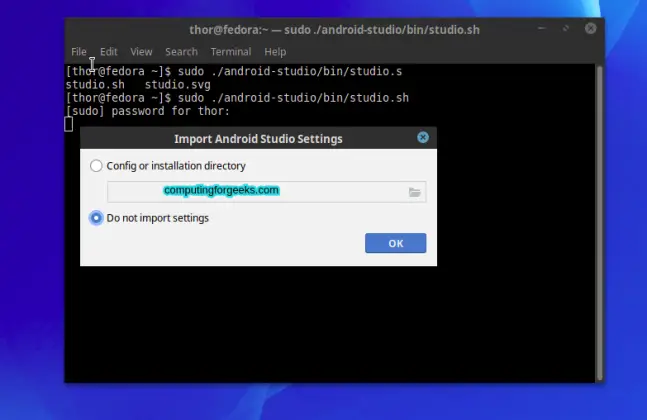 Installing Android Studio on Fedora 42/41/40 | ComputingForGeeks
