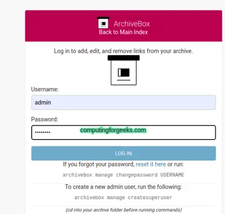 Install and use ArchiveBox self-hosted internet archiving | ComputingForGeeks