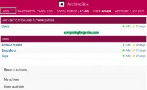 Install and use ArchiveBox self-hosted internet archiving | ComputingForGeeks