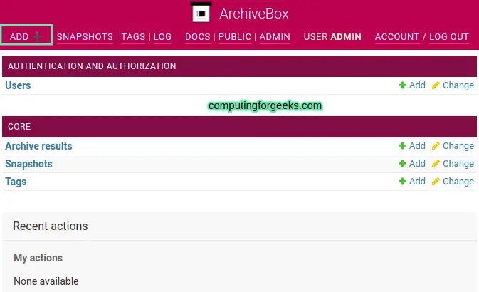 Install and use ArchiveBox self-hosted internet archiving | ComputingForGeeks
