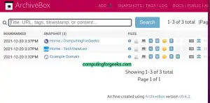 Install and use ArchiveBox self-hosted internet archiving | ComputingForGeeks
