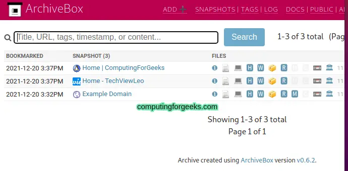 Install and use ArchiveBox