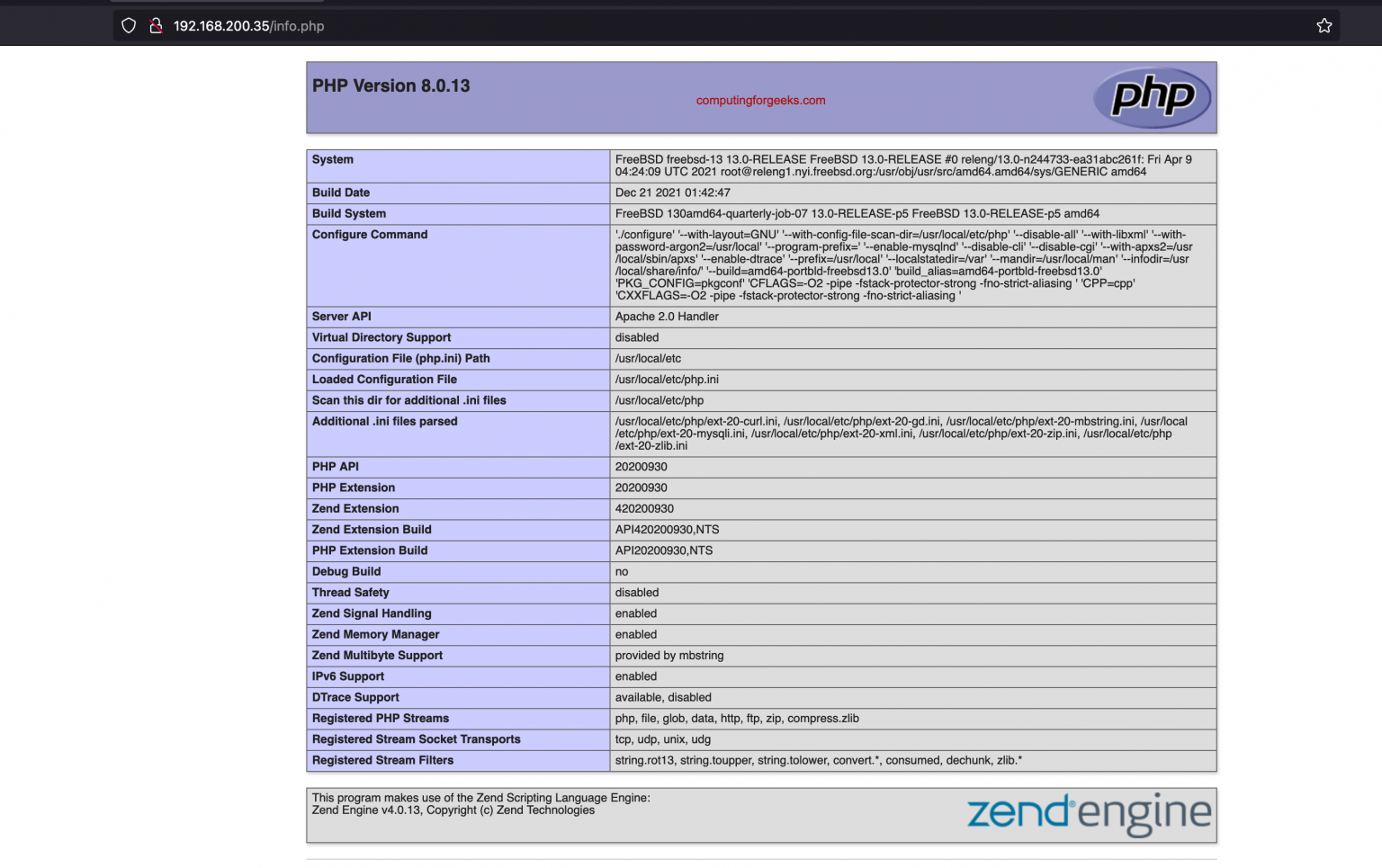 Install PHP 8.0 on FreeBSD 13 / FreeBSD 12 | ComputingForGeeks