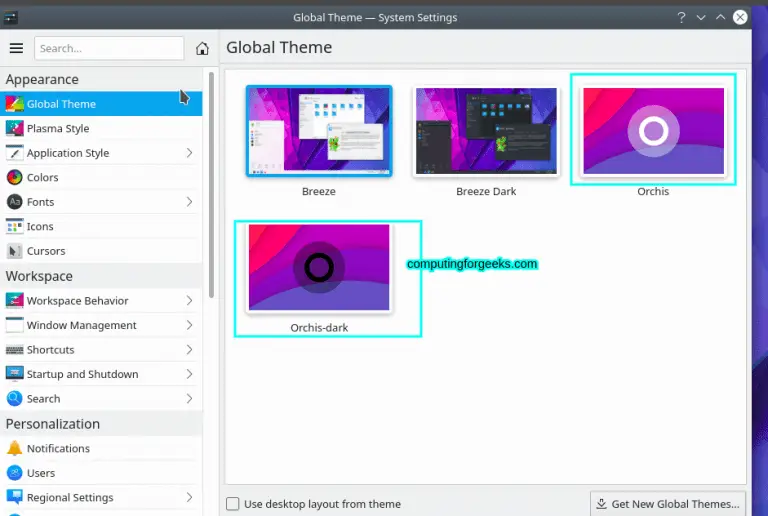 Customize KDE Plasma Desktop with Themes|Modules|Extensions | ComputingForGeeks
