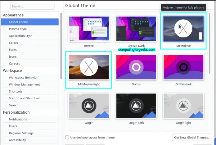 Customize KDE Plasma Desktop with Themes|Modules|Extensions | ComputingForGeeks