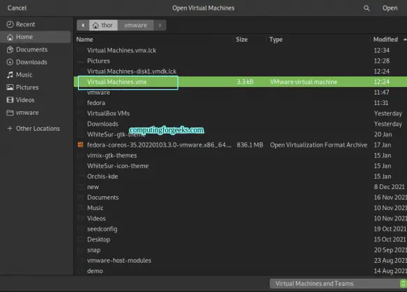 How To Run Fedora CoreOS (FCOS) on VMware Workstation | ComputingForGeeks
