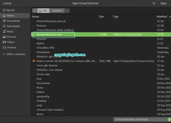 How To Run Fedora Coreos Fcos On Vmware Workstation Computingforgeeks