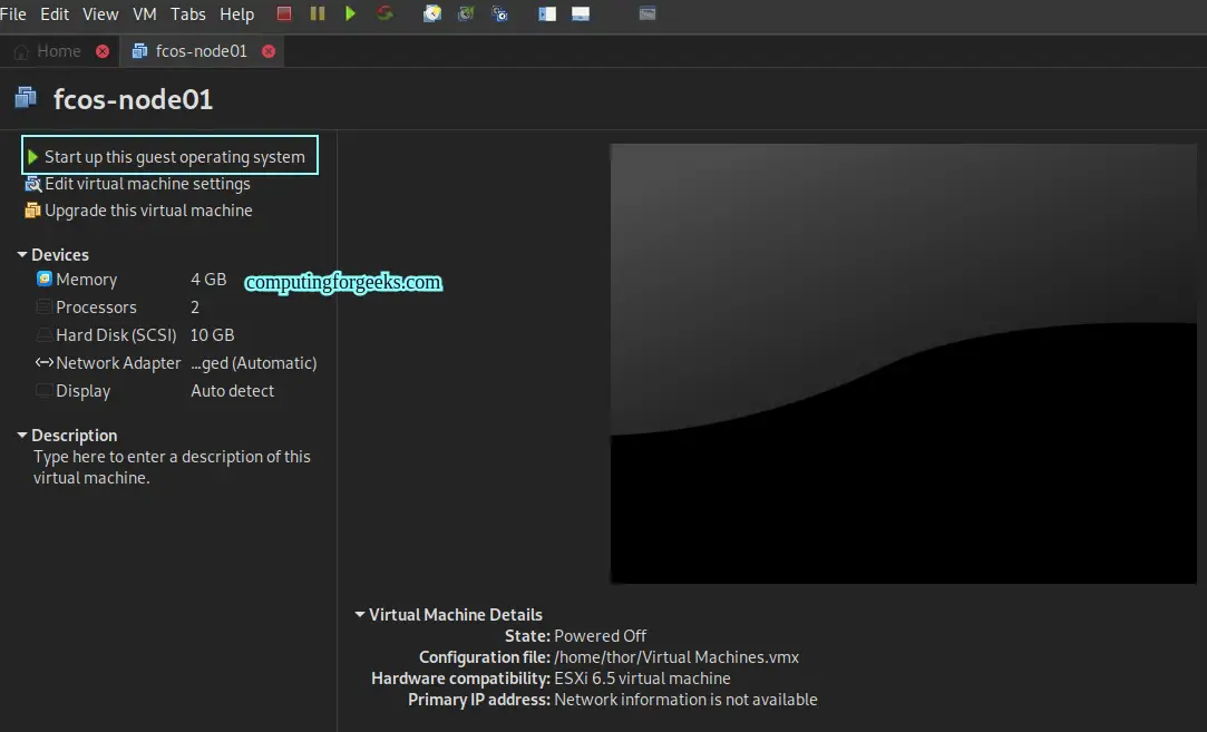 How To Run Fedora CoreOS (FCOS) on VMware Workstation | ComputingForGeeks