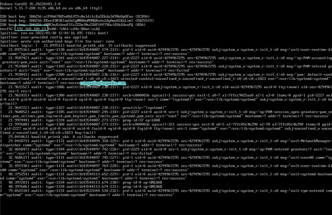 How To Run Fedora CoreOS (FCOS) on VMware Workstation | ComputingForGeeks