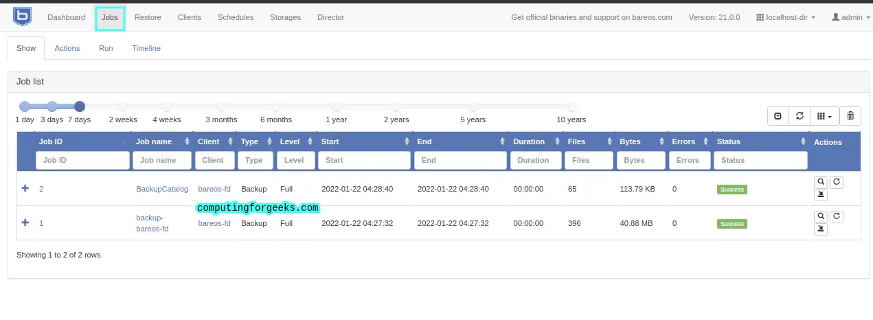 Install And Use Bareos Backup Solution On Debian 11 Debian 10 Computingforgeeks