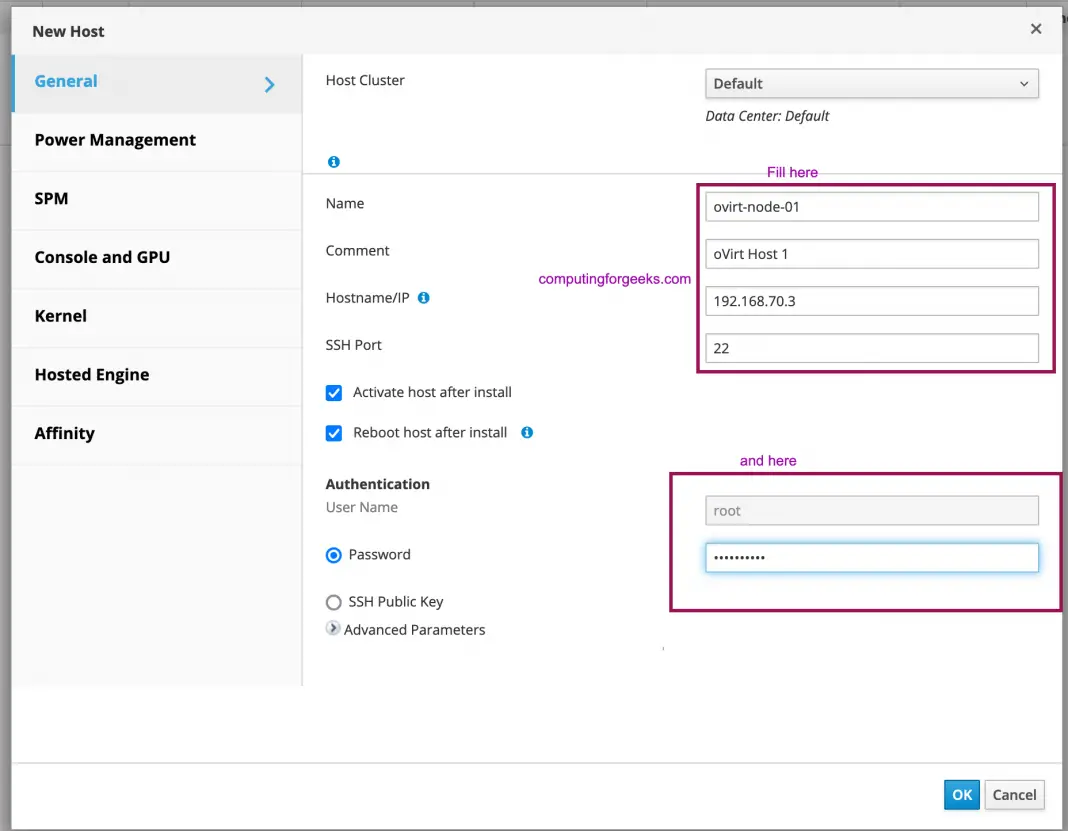 Configure oVirt Node (Hypervisor) on Rocky Linux 8 / AlmaLinux 8 | ComputingForGeeks