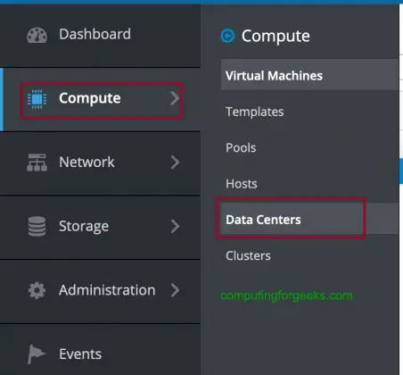 How To Create Data Center and Cluster in oVirt / RHEV | ComputingForGeeks