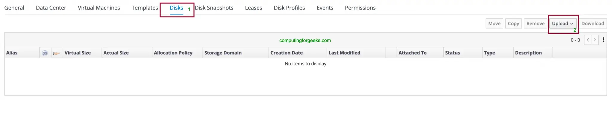 Upload And Use Iso Images On Ovirt Rhev Storage Domain Computingforgeeks