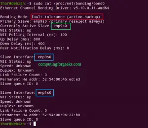 Configure Network NIC Teaming on Debian 12/11/10 | ComputingForGeeks