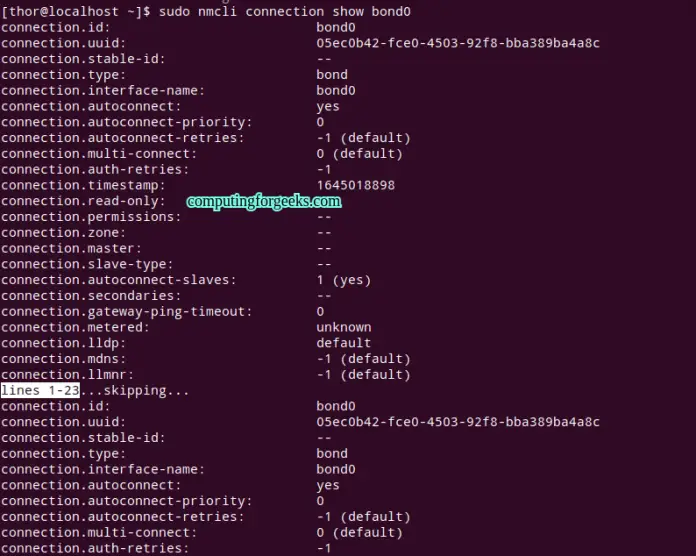 Configure Network NIC Teaming on Rocky Linux 8|AlmaLinux 8 ...