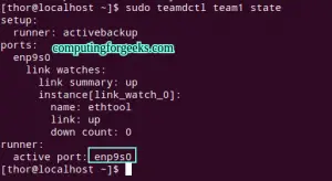 Configure Network NIC Teaming on Rocky Linux 8|AlmaLinux 8 | ComputingForGeeks