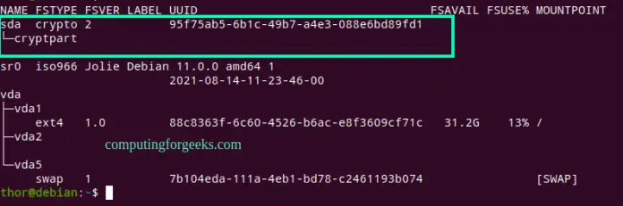 Encrypt Ubuntu or Debian Disk Partition using Cryptsetup | ComputingForGeeks