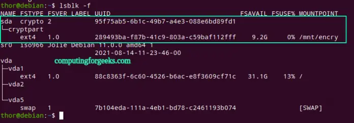 Encrypt Ubuntu or Debian Disk Partition using Cryptsetup | ComputingForGeeks