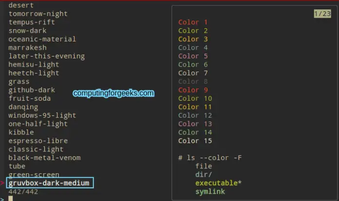 Easily Change Linux/macOS Terminal Theme using theme.sh | ComputingForGeeks