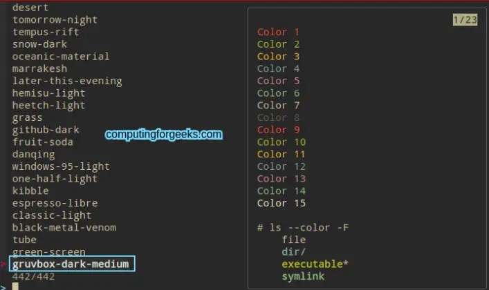 Easily Change Linux/macOS Terminal Theme using theme.sh | ComputingForGeeks