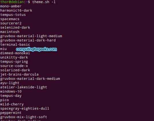 Easily Change Linux/macOS Terminal Theme using theme.sh
