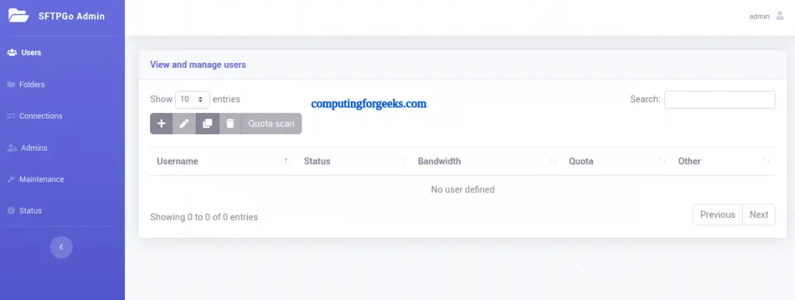 Setup Secure FTP Server(SFTP) with WebDAV using SFTPGo | ComputingForGeeks