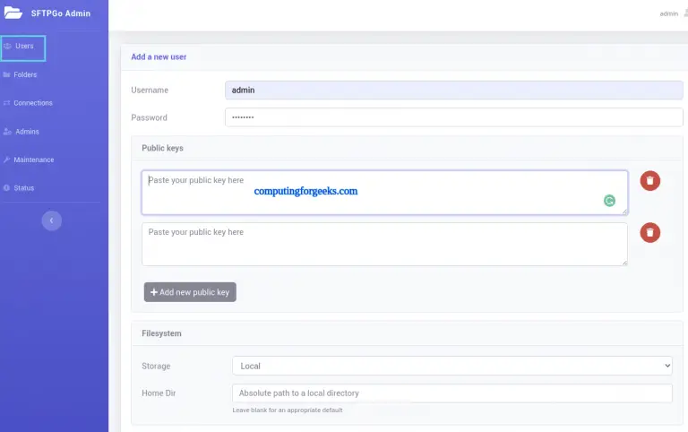 Setup Secure FTP Server(SFTP) with WebDAV using SFTPGo | ComputingForGeeks