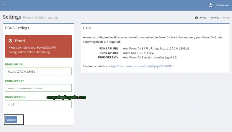 Install PowerDNS and PowerDNS Admin on Debian 12/11/10 | ComputingForGeeks