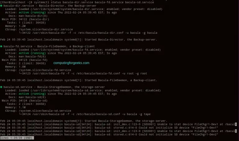 Install and Use Bacula Backup on Rocky Linux 8|AlmaLinux 8 | ComputingForGeeks