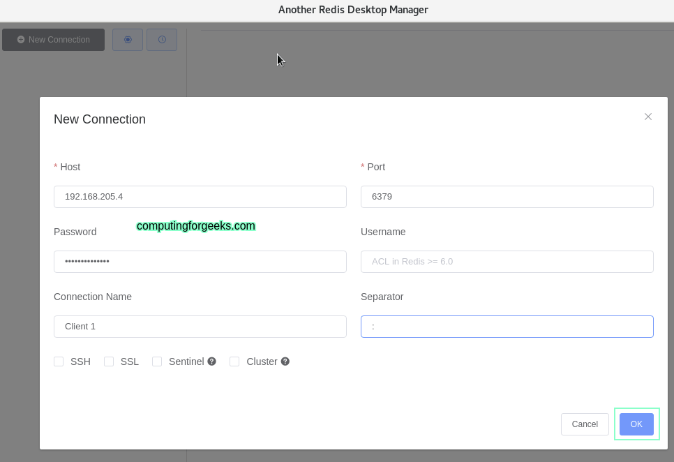 Manage Redis using Redis Desktop Manager - Redis GUI | ComputingForGeeks