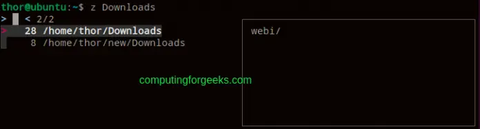 Using zoxide - smarter cd command for Linux/macOS | ComputingForGeeks