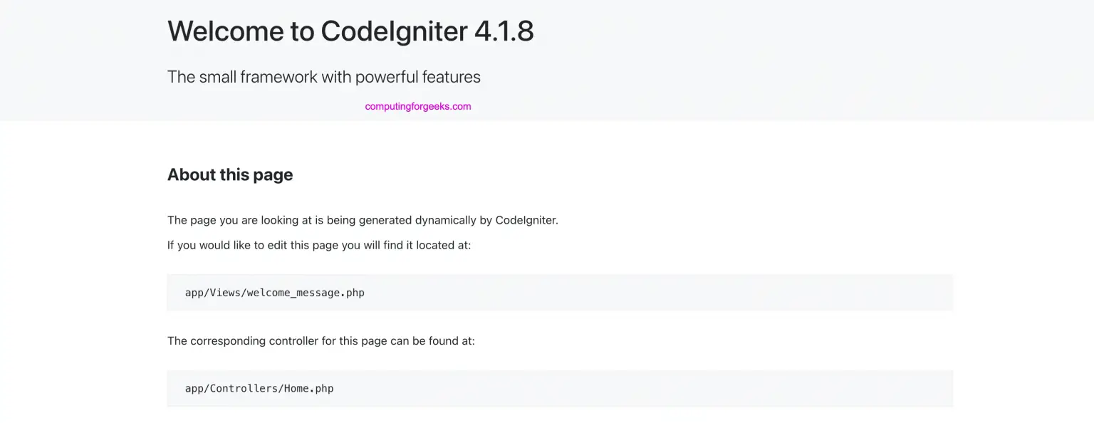 Install Codeigniter 4 Php Framework On Ubuntu 220420041804