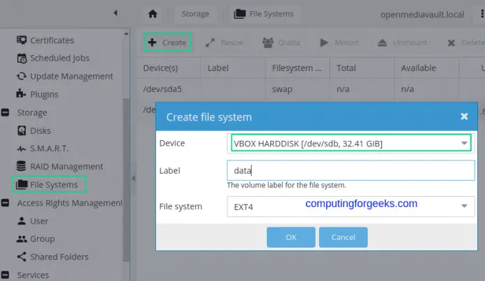 Create Samba / CIFS / NFS Shares on OpenMediaVault | ComputingForGeeks