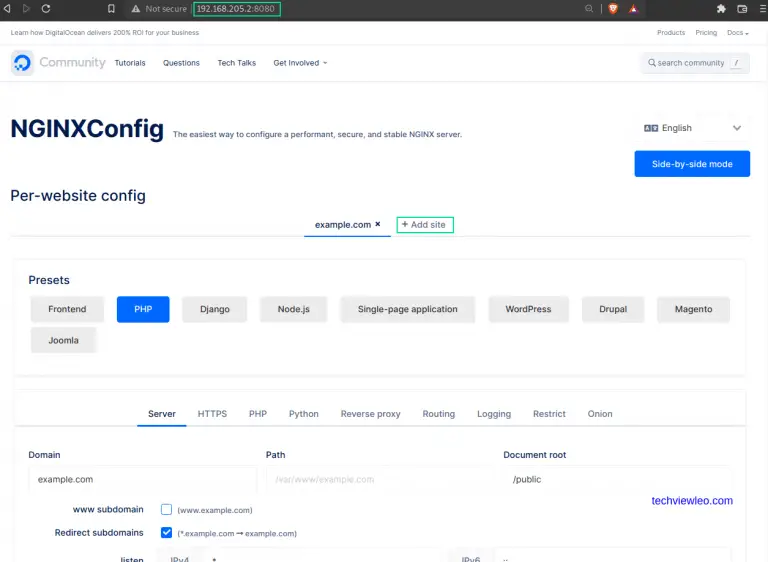 Easily Generate Nginx Configuration Files Using Nginxconfig Computingforgeeks