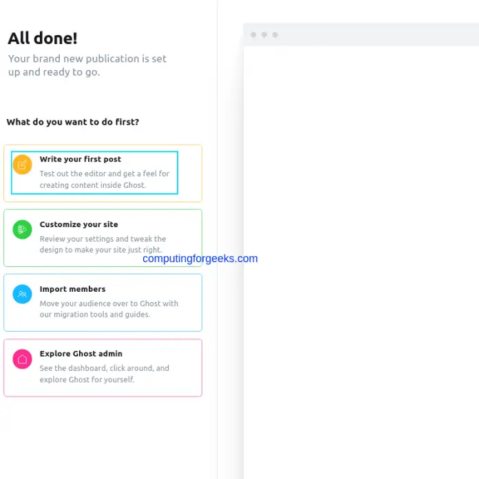 How To Run Ghost Cms In Docker Containers Computingforgeeks 7387