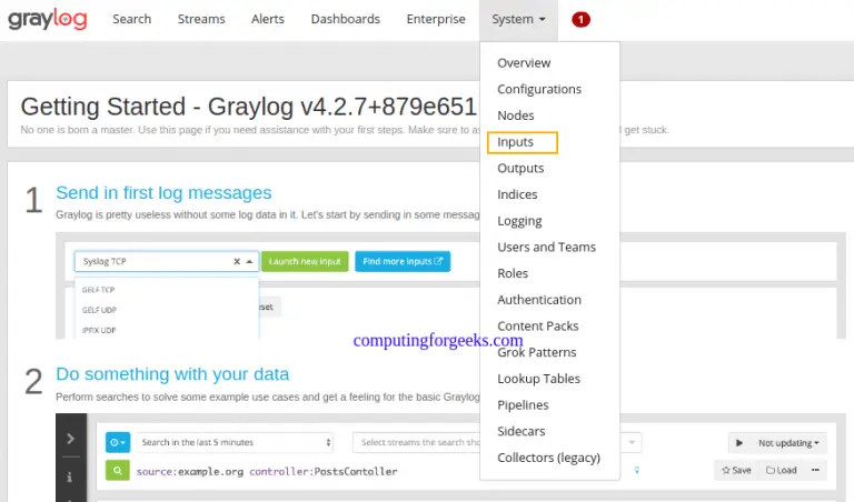 How To Run Graylog Server in Docker Containers | ComputingForGeeks